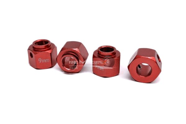 MadMax Traxxas TRX-4 Wheel Hub Extenders +4mm - Red